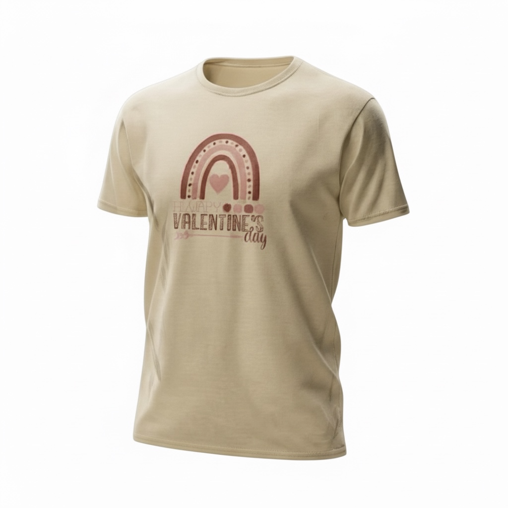Happy Valentine’s Day Rainbow Tee – Neutral Pink & Red Valentine Shirt ...