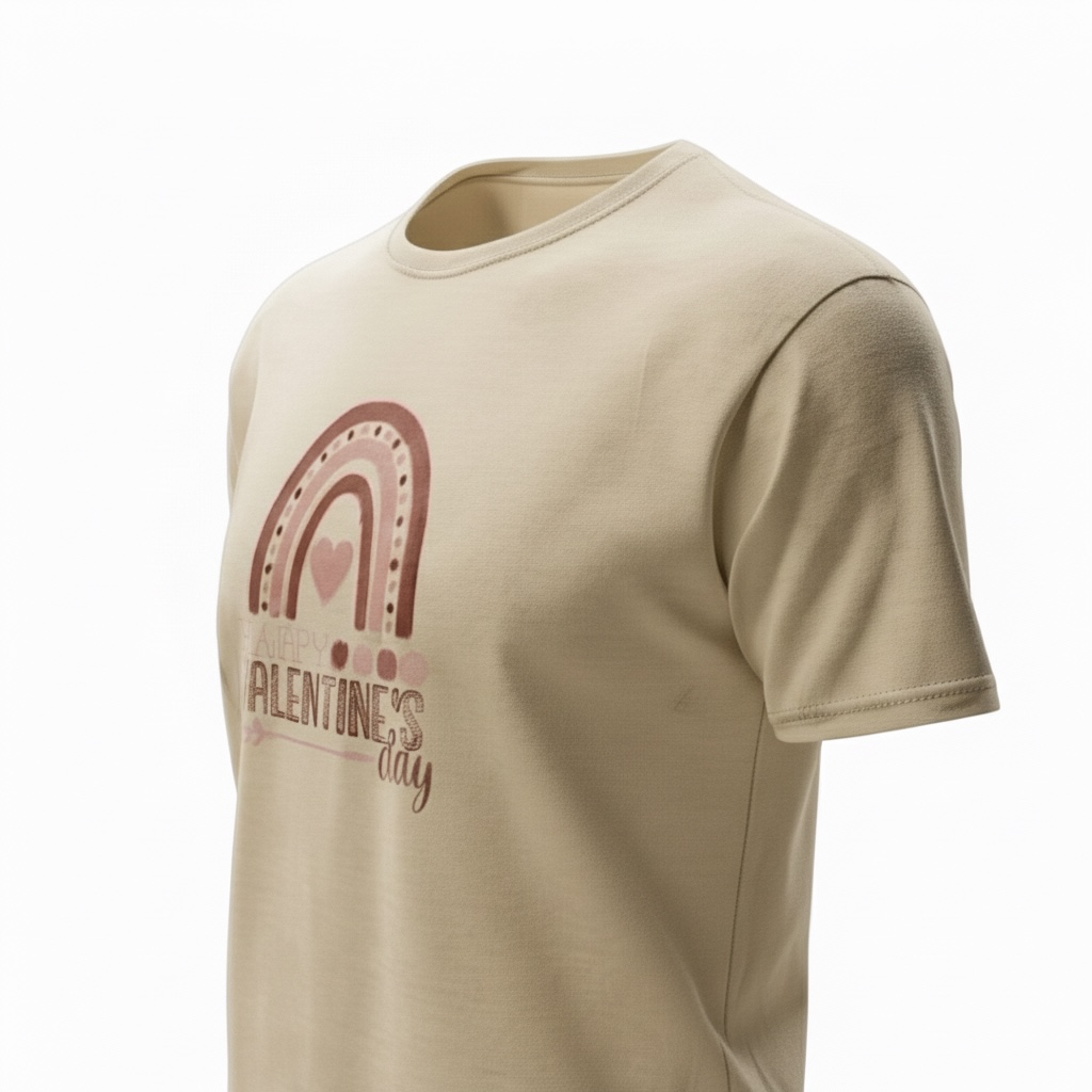 Happy Valentine’s Day Rainbow Tee – Neutral Pink & Red Valentine Shirt ...